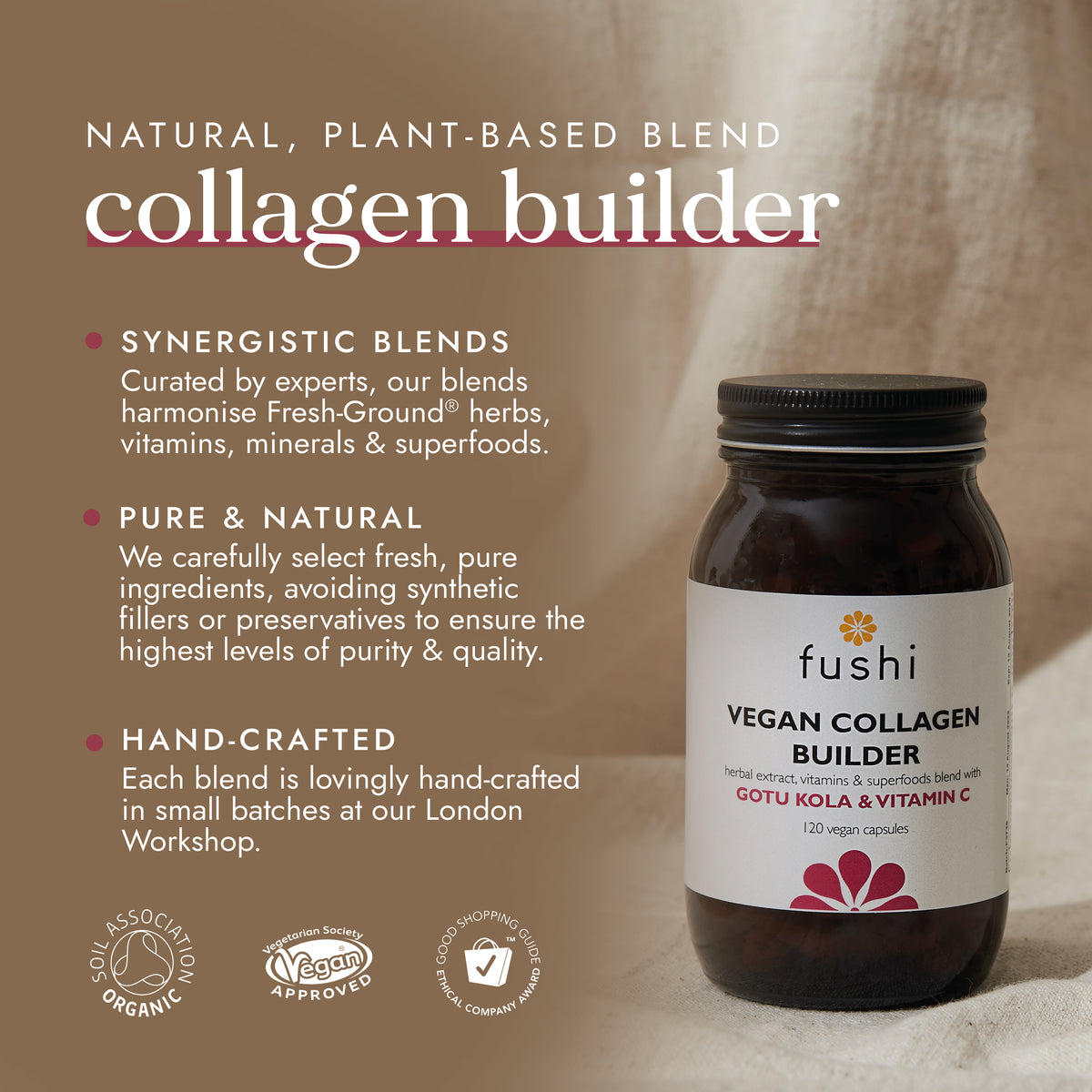 Vegan Collagen Builder | 120 Capsules | Fushi Wellbeing